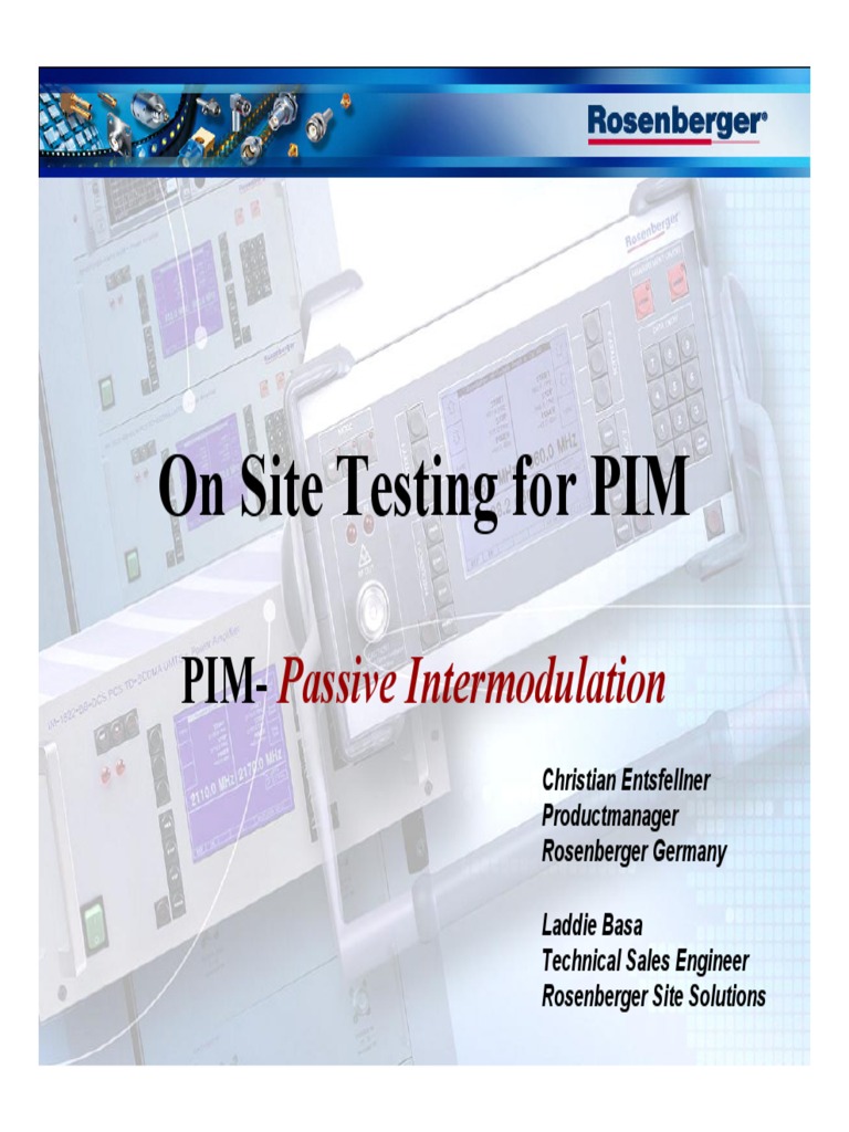 On Site Testing For PIM | PDF | Decibel | Signal To Noise Ratio
