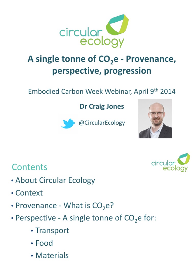 Presentation - A Single Tonne of CO2e - Provenance, Perspective ...