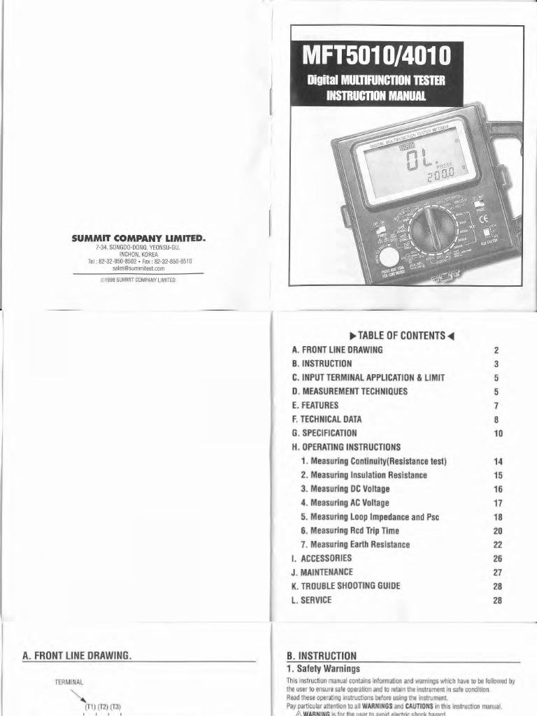 MFT5010 Instruction Manual | PDF
