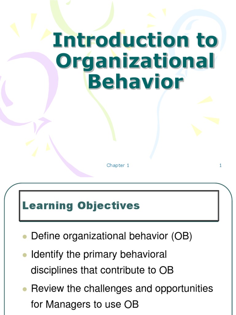 Introduction To Organizational Behavior | PDF | Organizational Behavior ...
