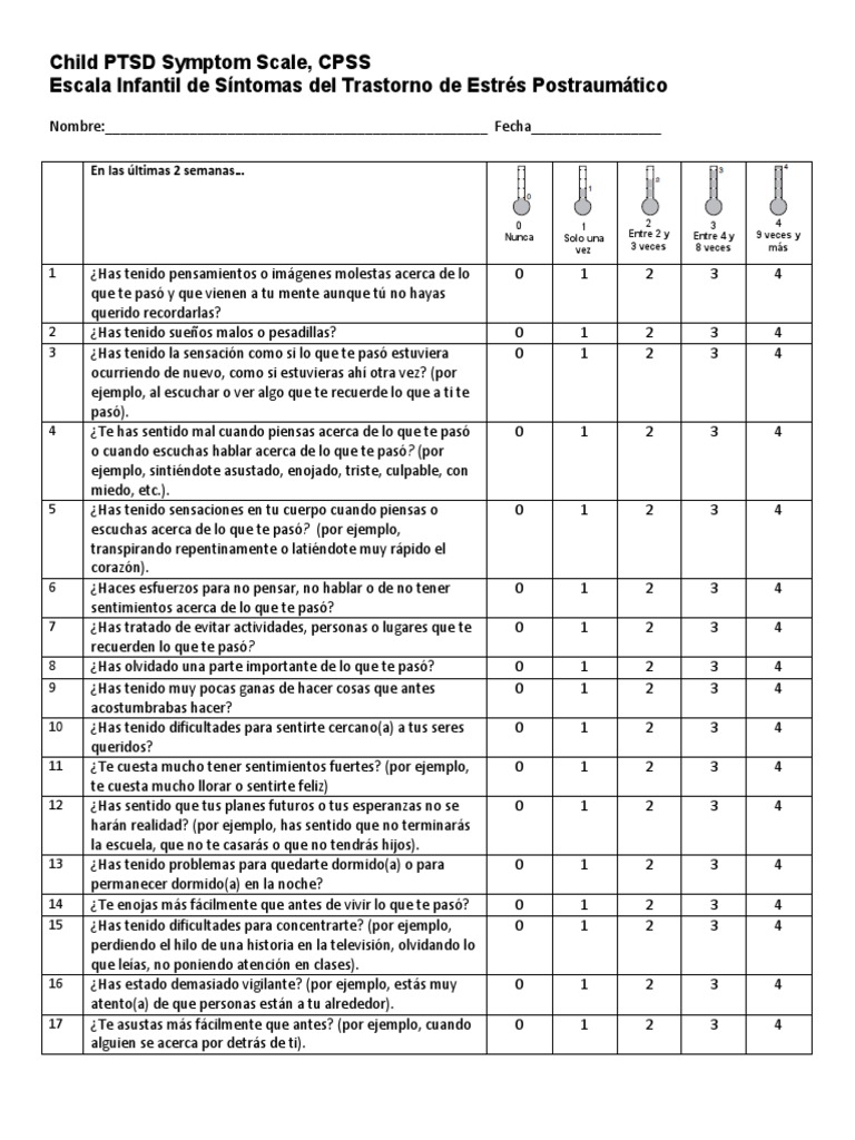 Escala Tept Cpss | PDF | Relaciones personales, crianza y desarrollo personal