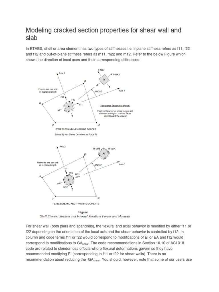 Modeling Cracked Section Properties For Shear Wall and Slab | PDF ...