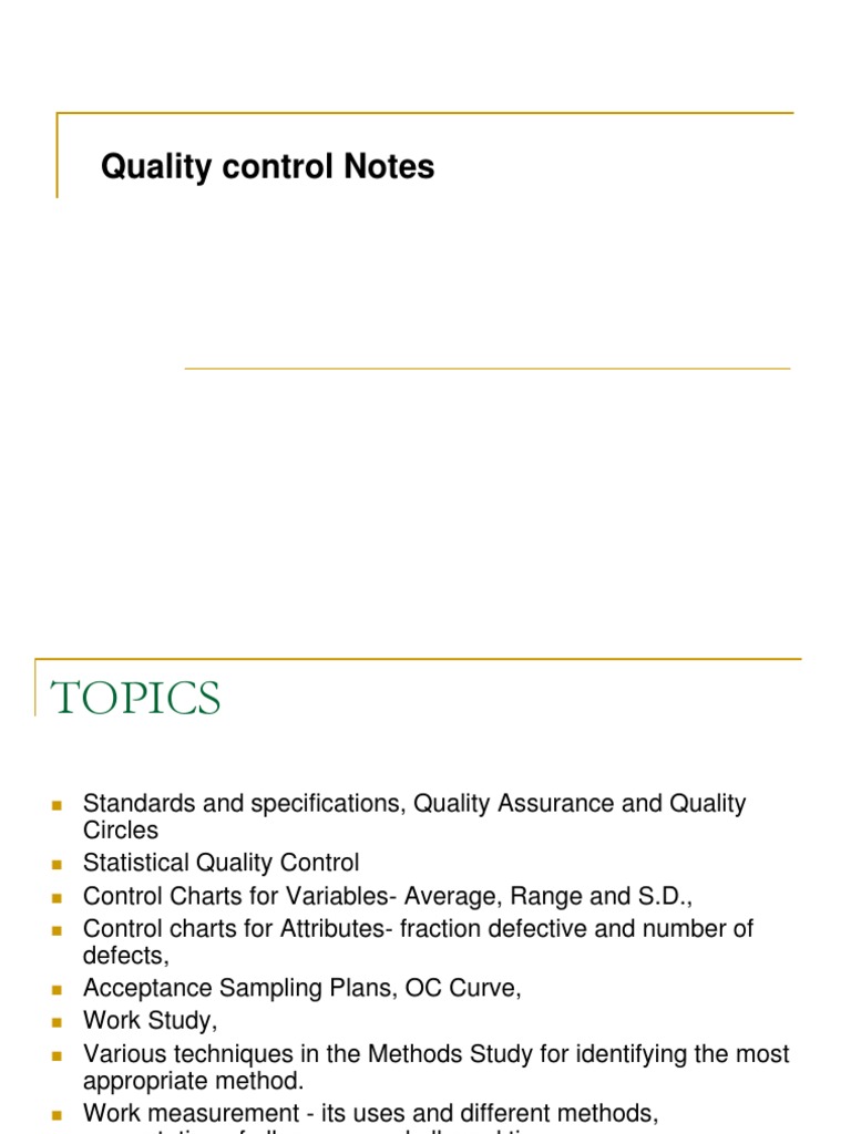 Quality Control in Production Management | PDF | Quality Assurance ...