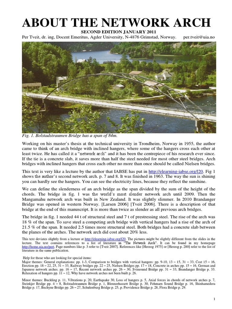 About The Network Arch | PDF | Truss | Bending