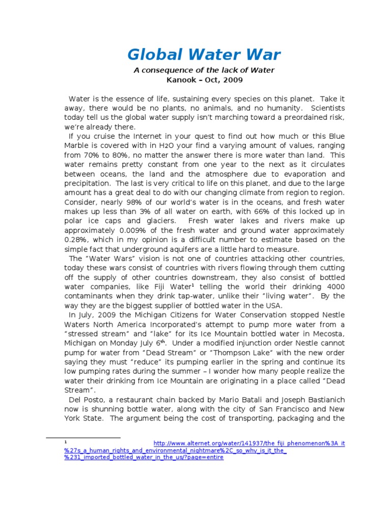 10-209 Global Water War | PDF | Fresh Water | Water