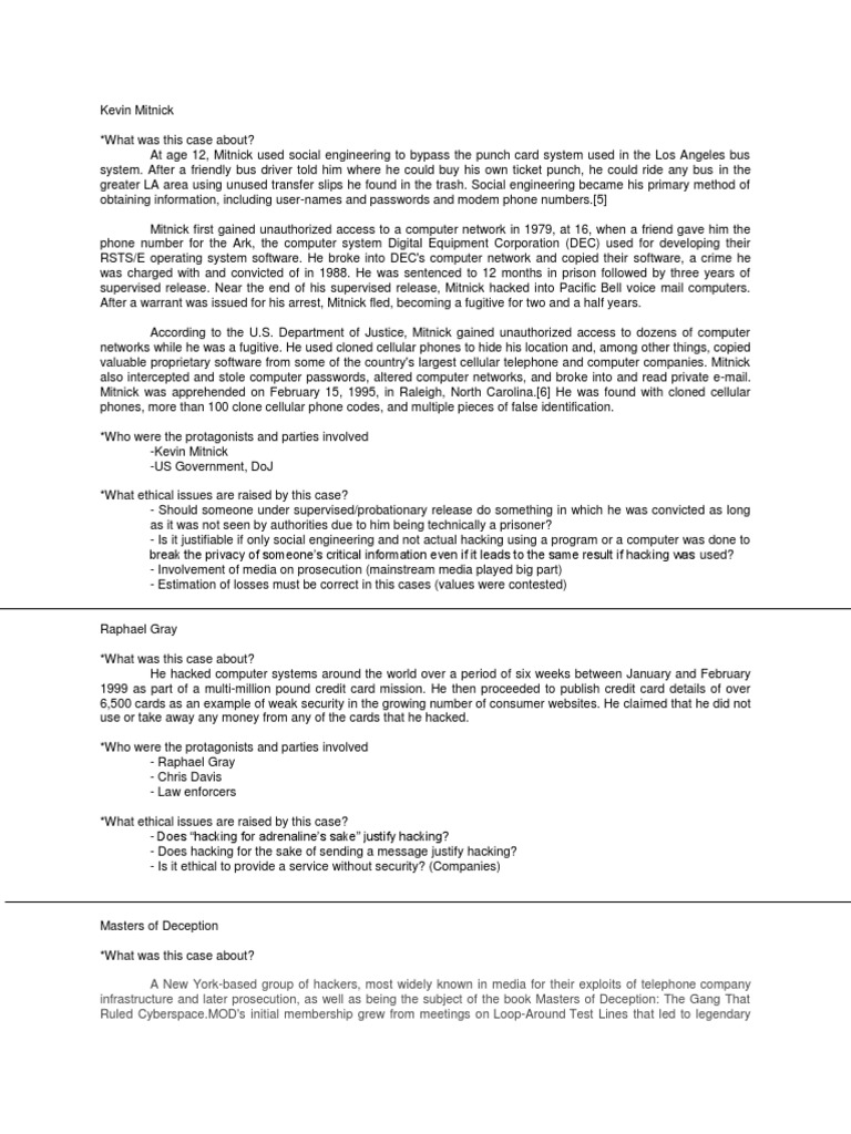 Hacking Case Studies | PDF | Theft | Computer Security