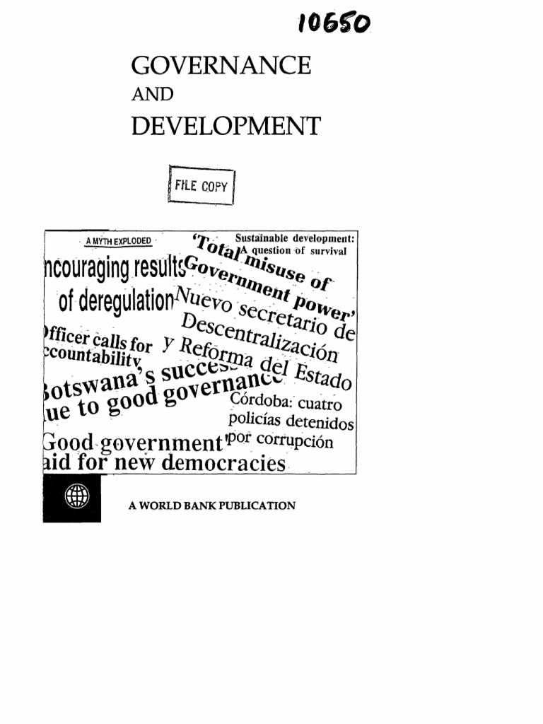 Governance and Development 1992 | PDF | Governance | Accountability