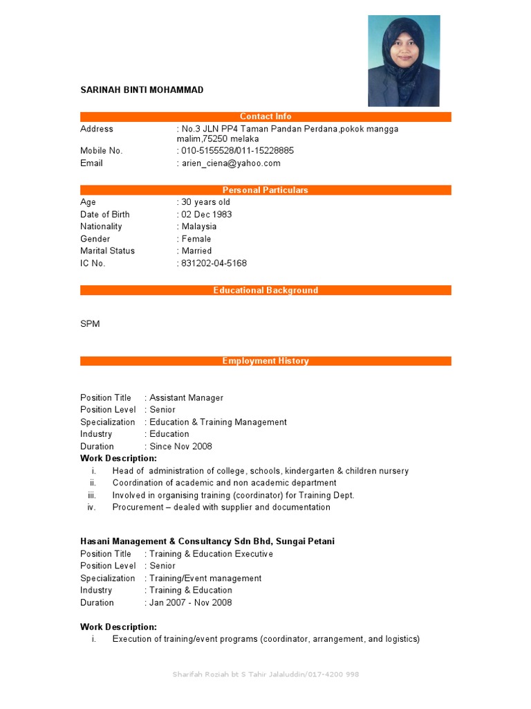 Contoh Resume | PDF