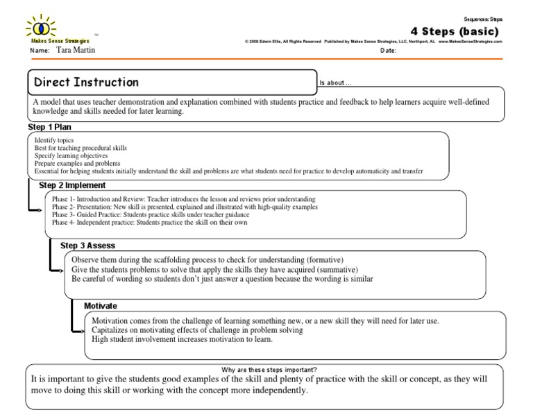4 Steps to Effective Direct Instruction | PDF | Educational Psychology ...