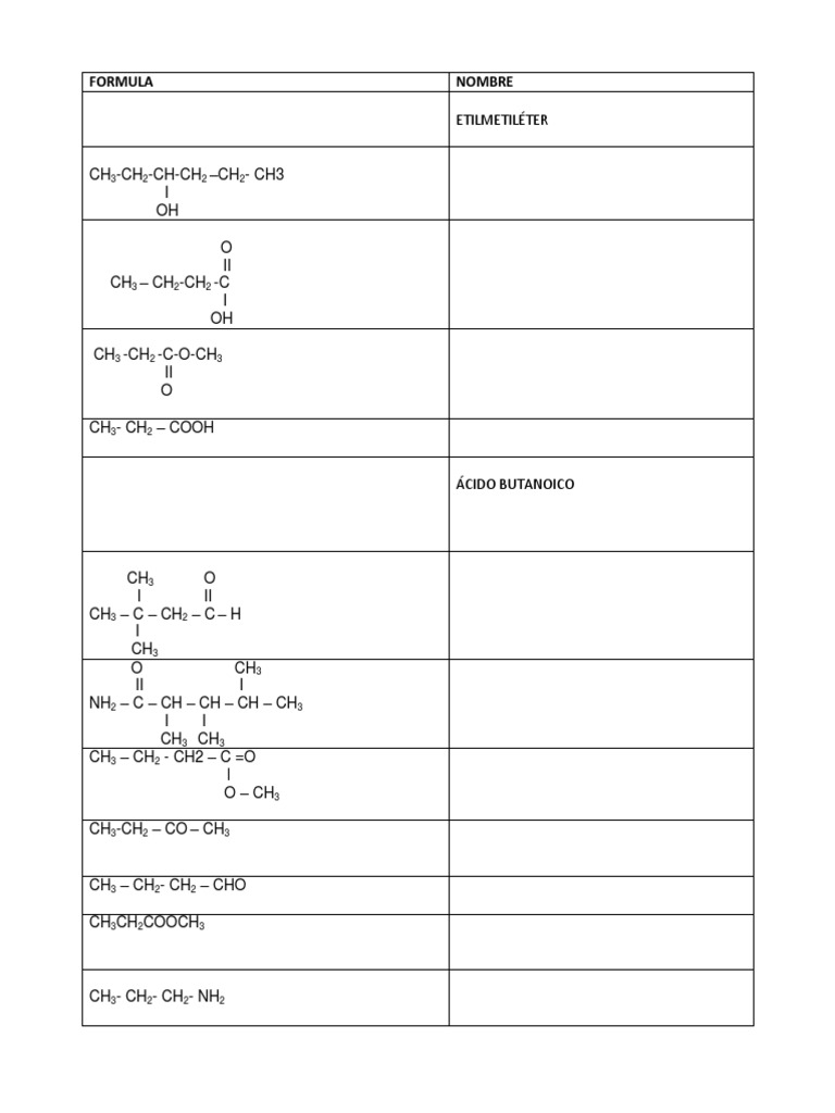 Grado Once Ejercicios de Funciones Organicas | PDF | Química Orgánica ...
