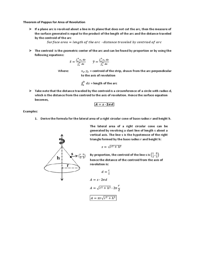 Theorems of Pappus | Circle | Area