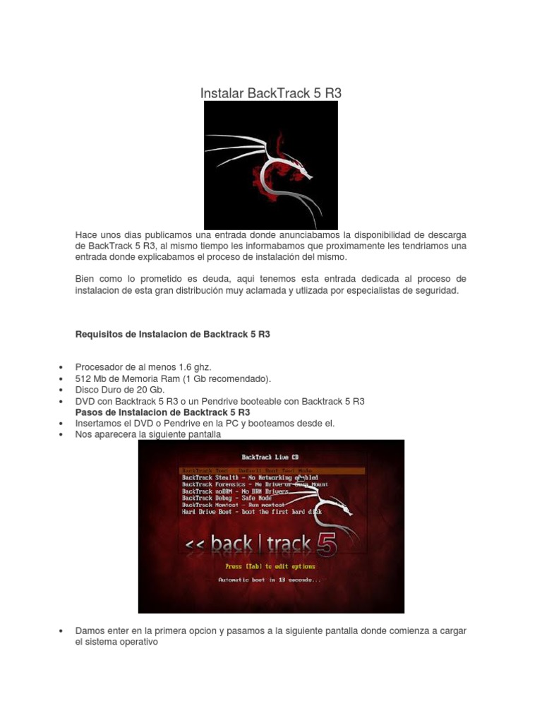 Instalar BackTrack 5 R3 | PDF | Point and Click | Kernel (sistema ...