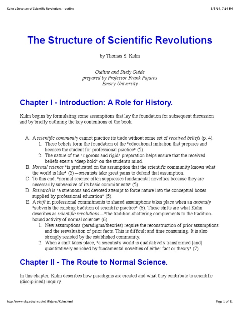 Structure of Scientific Revolutions Outline & Study Guide | PDF ...