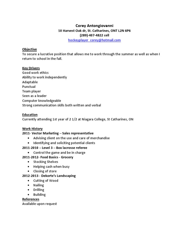 Corey Antongiovanni Resume | PDF | Career & Growth