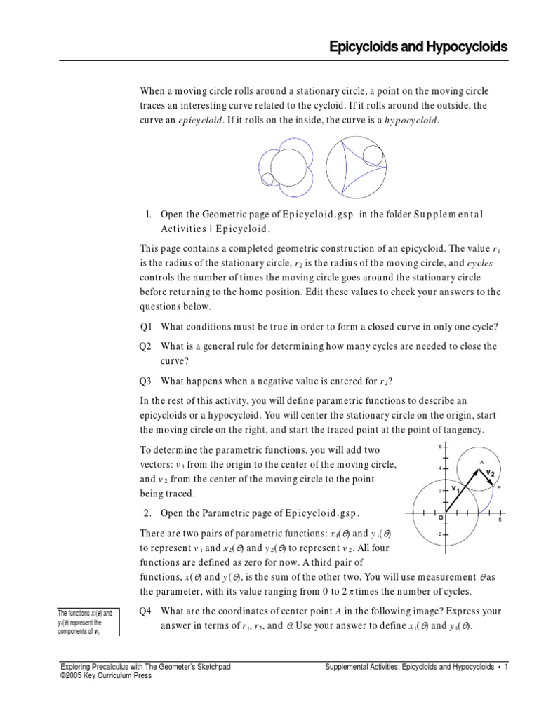f81562097 Epicycloid and Hypocycloid Curves PDF | PDF | Angle | Trigonometric Functions