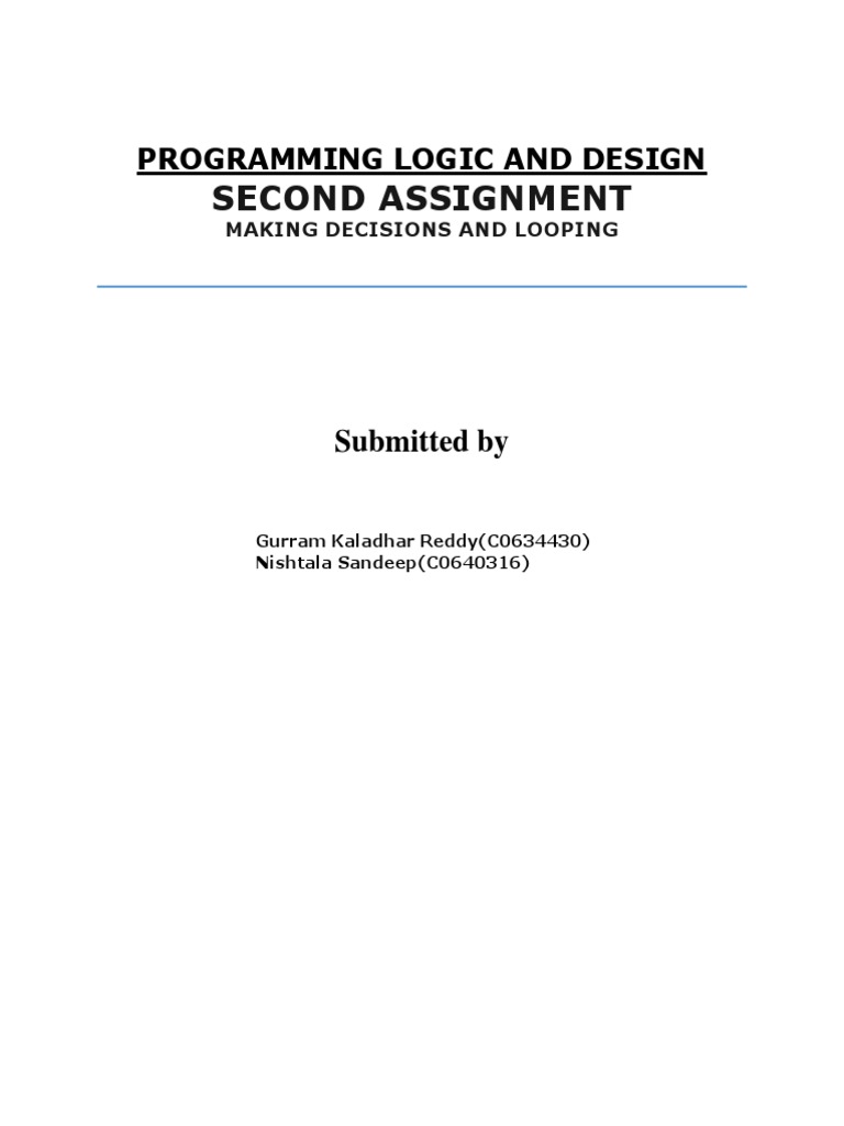 Programming Logic And Design PDF Control Flow Software Development