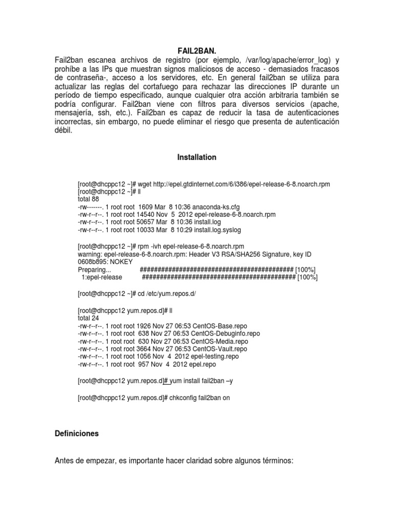 FAIL2BAN | PDF | Servidor web | Internet y web