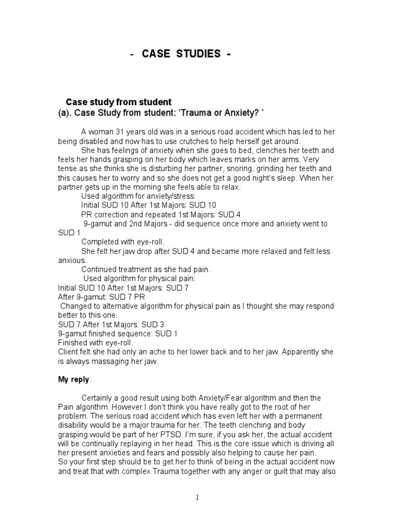 Case Studies | PDF | Abnormal Psychology | Emotions