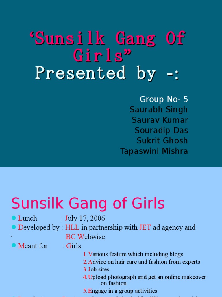 Sunsilk Gang F Girls Group No 5 Pdf Advertising Brand