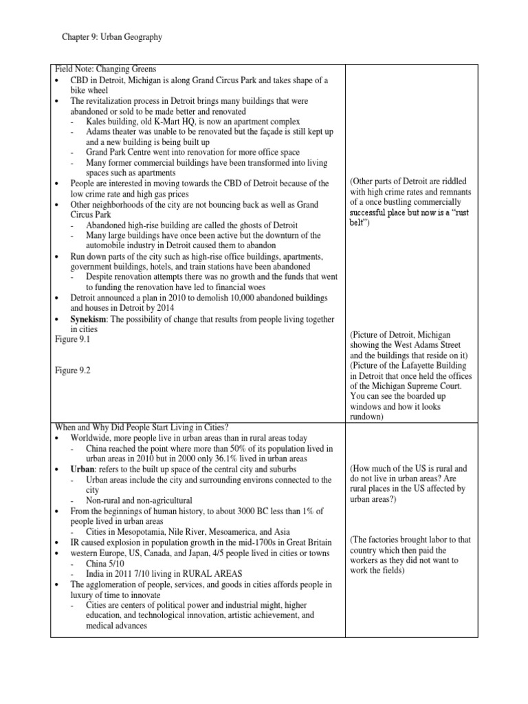 APHG Chapter 9 Urban Development Notes | PDF | Ancient Greece | Suburb
