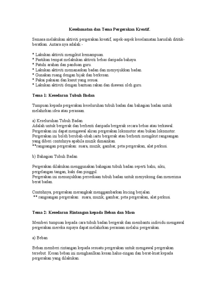 Keselamatan Dan Tema Pergerakan Kreatif | PDF
