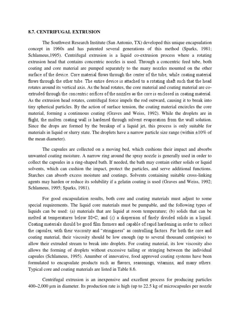 Centrifugal Extrusion Process Overview | PDF | Chemical Product ...
