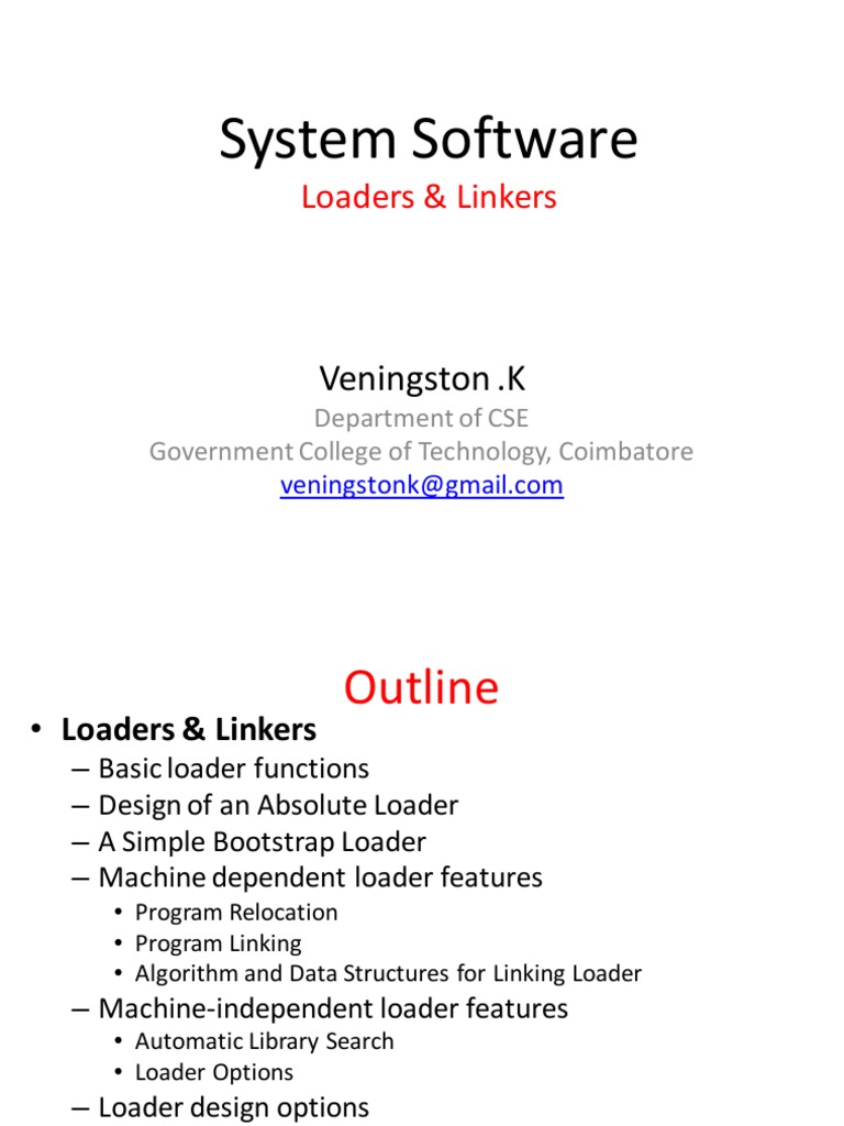 Unit-III-Loader & Linker - Sri Eshwar | PDF | Library (Computing) | Computer Program