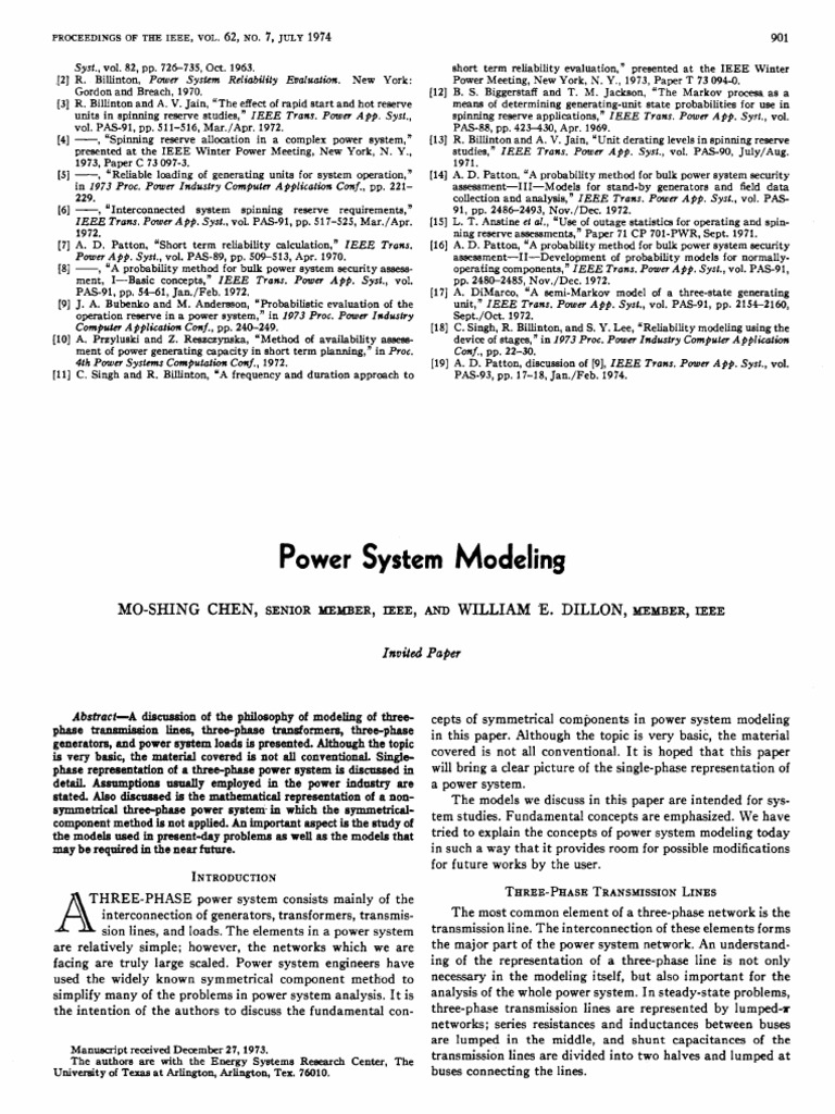 Power System Modeling-Mo-Shing Chen | PDF | Electrical Impedance ...