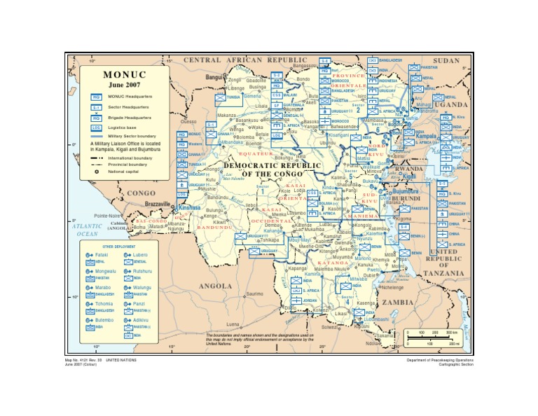 Map - U N Monuc | PDF | International Security | International Relations