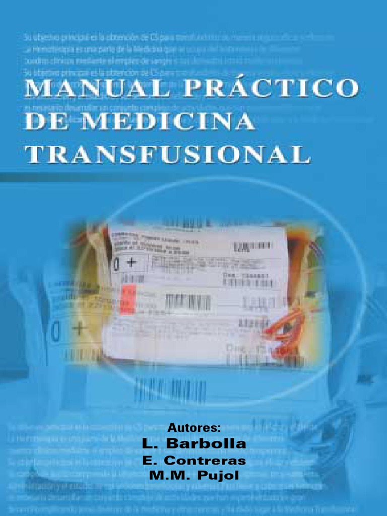Manual Pratico de Medicina Transfusional | PDF | Donación de sangre ...