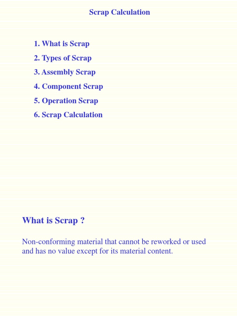 Scrap Calculation in PP Module | PDF | Production And Manufacturing ...