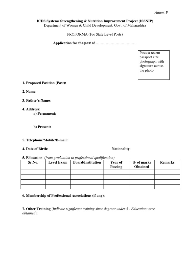 Application Form ICDS | Download Free PDF | Consultant | Languages