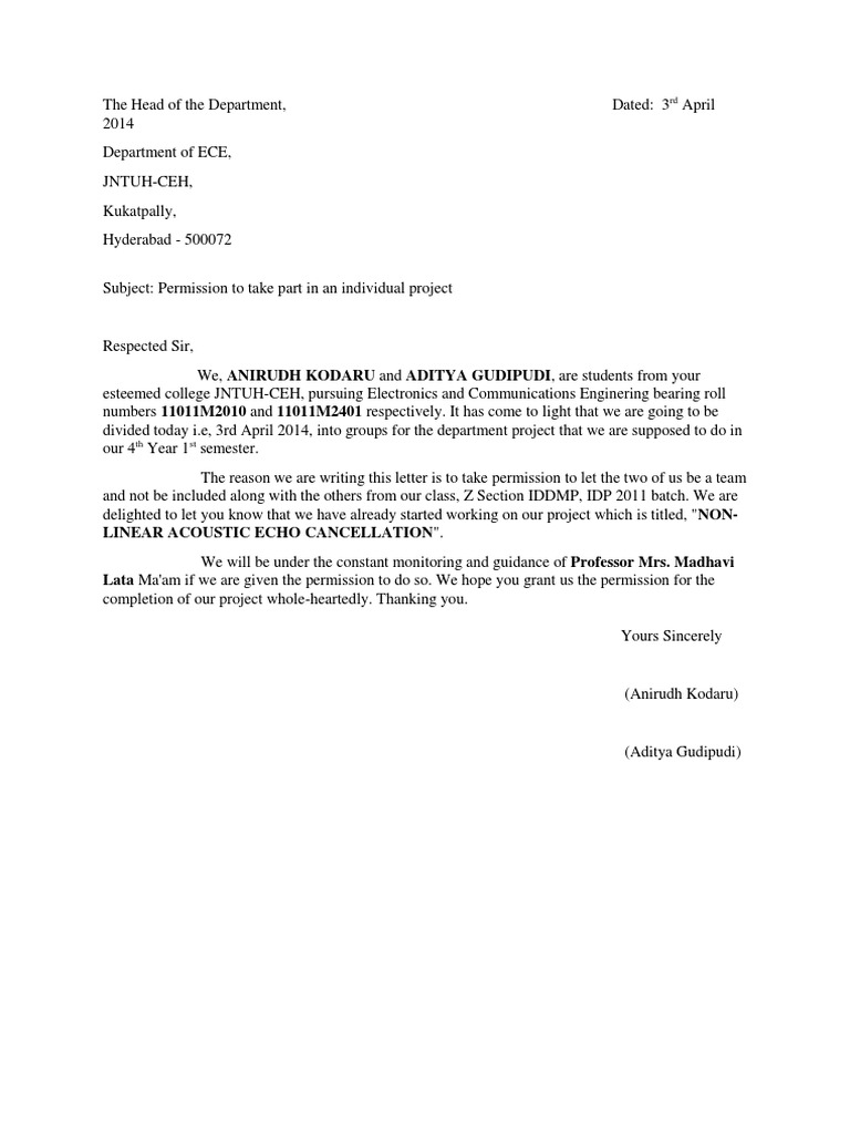 Project Letter | PDF | Business