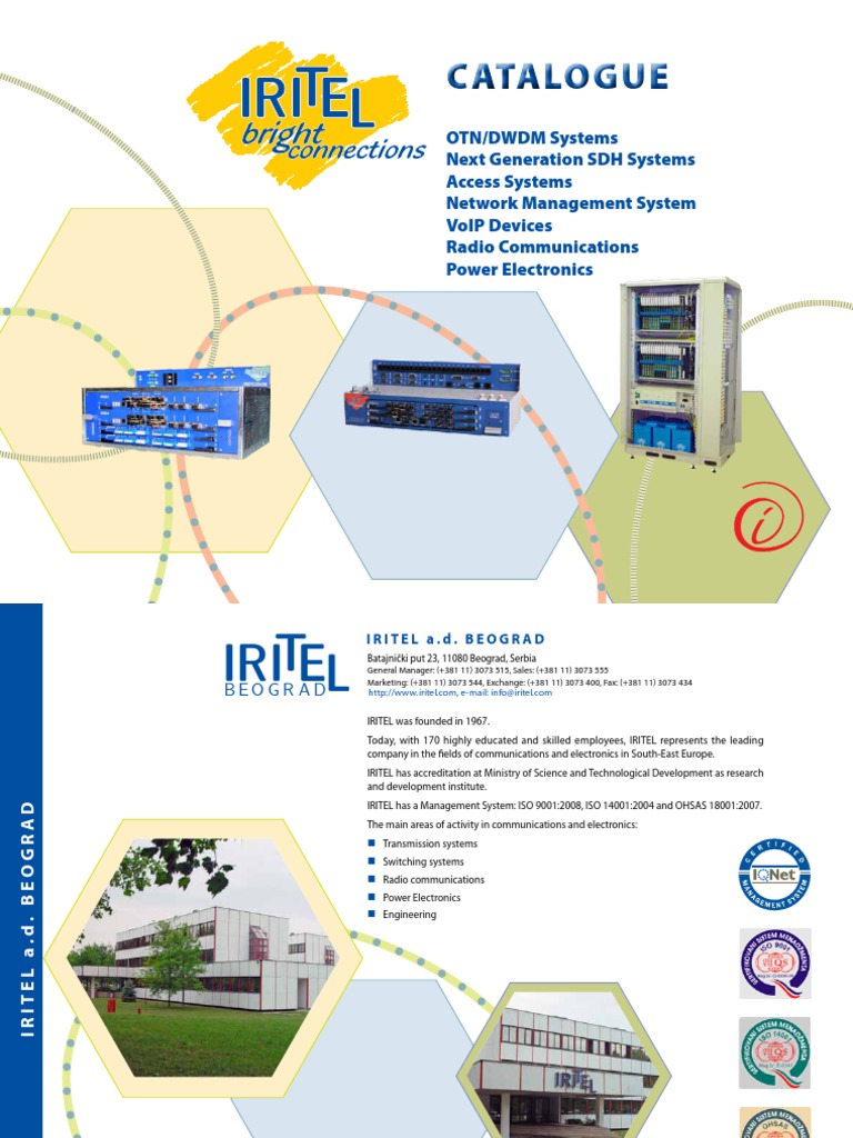 Iritel Catalogue Otn DWDM SDH Sonet WDM PDH Power El Mux Converter Ip ...