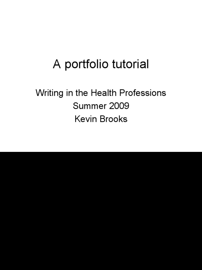 Health Professions Portfolio Guide | PDF