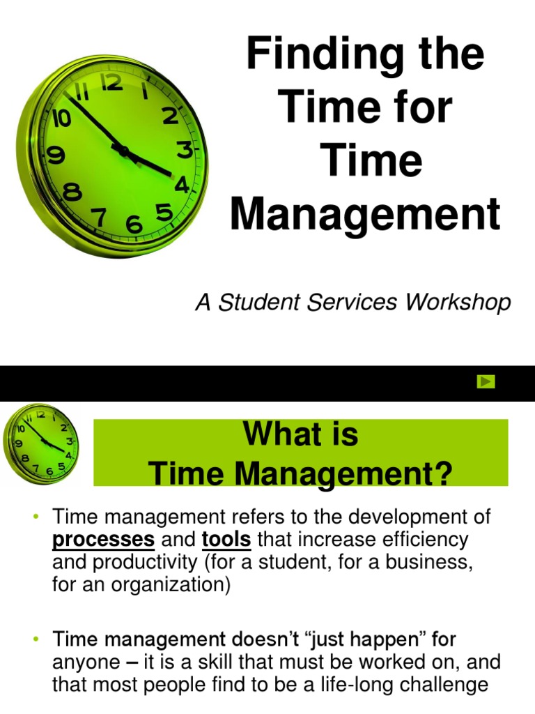 Time Management Presentation Pdf Time Management Professional Skills