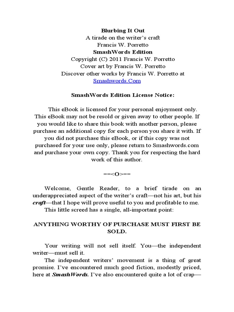 Blurbing It Out | PDF