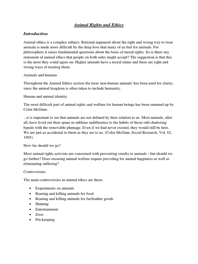 Animal Rights Paper | PDF | Animal Testing | Utilitarianism
