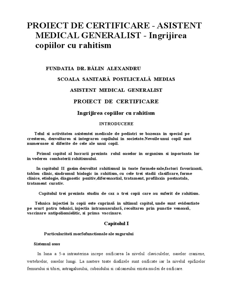 Rahitism La Copil | PDF
