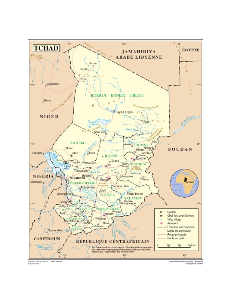 Carte détaillée du Tchad et régions | PDF
