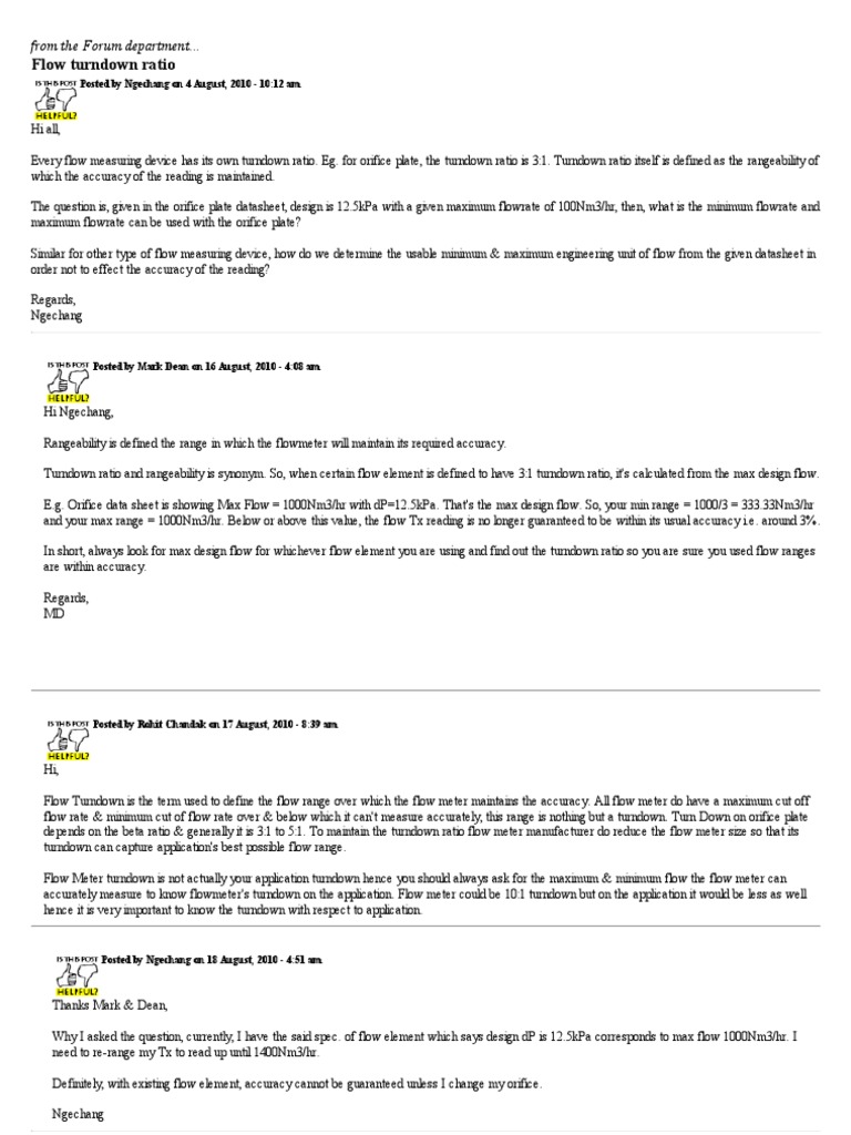 Flow Turndown Ratio | Flow Measurement | Accuracy And Precision
