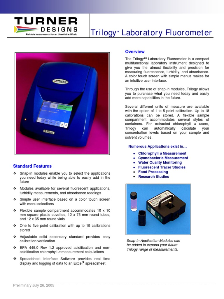 Trilogy Datasheet | Download Free PDF | Absorbance | Calibration