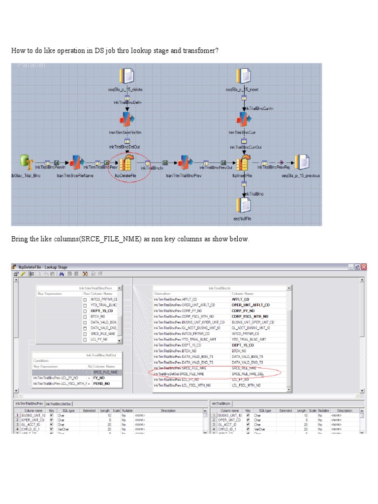 Like Operation in Datastage Parallel Job | PDF