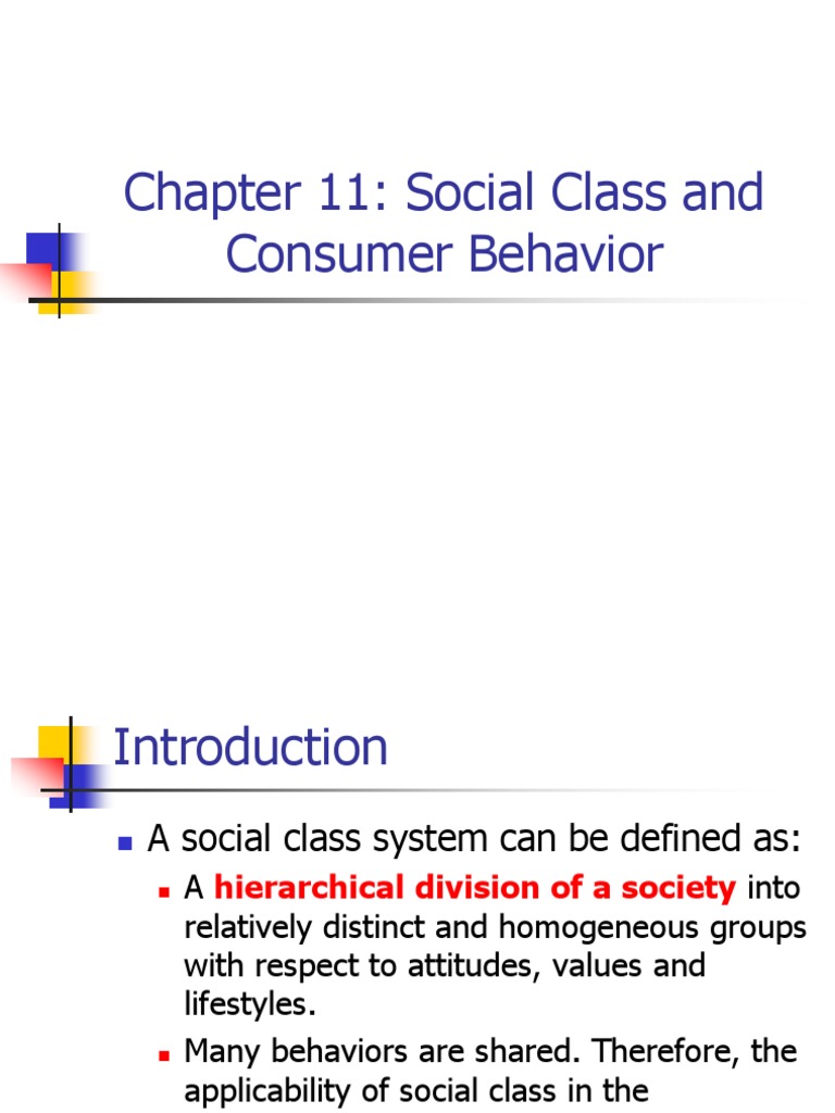 Chapter 11: Social Class and Consumer Behavior | PDF | Social ...