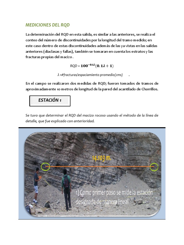 MEDICIONES DEL RQD - Método de La Línea de Detalle | PDF | Naturaleza