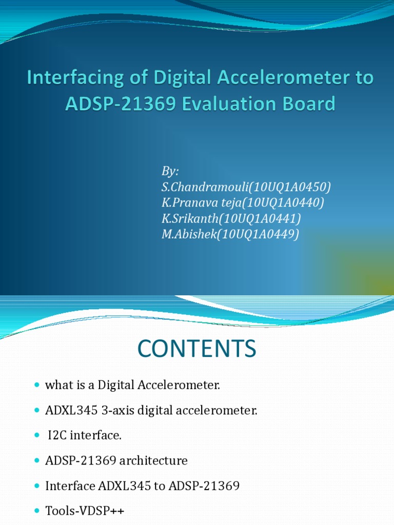 Digital Accelerometer Using ADSP-21369 Evaluation Board | PDF | Accelerometer | Central ...