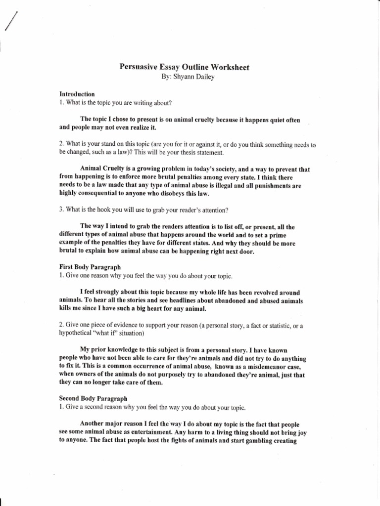 Persuasive Outline | PDF