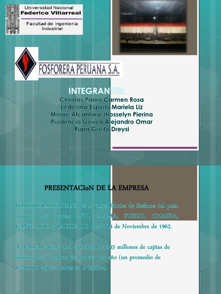 FOSFORERA PERUANA (Autosaved) | PDF | Calidad (comercial) | Toma de ...