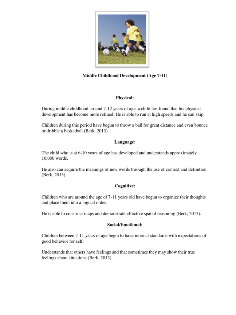 Middle Childhood Development Final | PDF