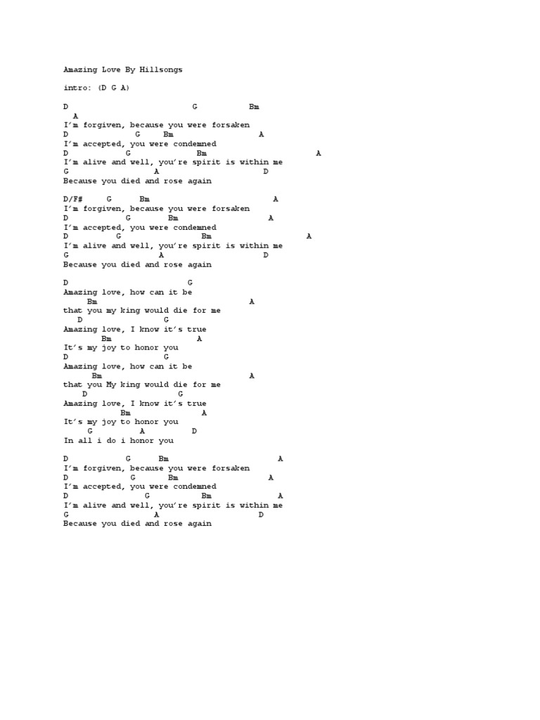 Amazing Love Guitar Chords